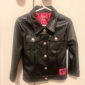 Barbie | Jackets & Coats | Barbie Embroidered Faux Leather Jacket 4t ...